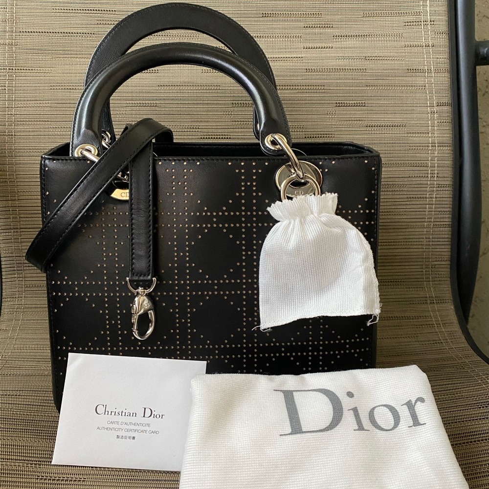 Authentic Dior Perforated Dot Lady Medium - Gem
